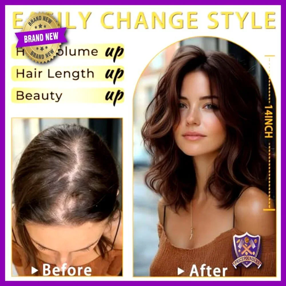 Accessories | Synthetic Hair Topper With Bangs Clipin Volumizing ...